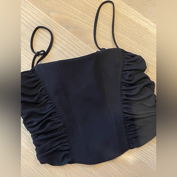 Zara | Tops | Zara Black Crop Spaghetti Strap Top Small | Poshmark